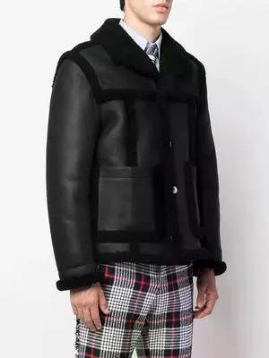 Thom Browne Shearling-trim Flight Jacket - Blue