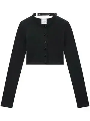 COURREGES Cropped Fine-knit Cardigan