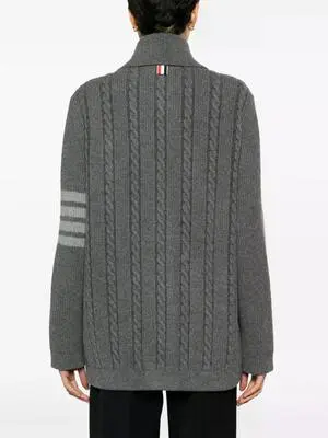 Thom Browne Cable-knit Bomber Jacket - Grey