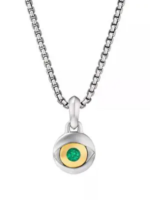 David Yurman Evil Eye Emerald Amulet - Silver