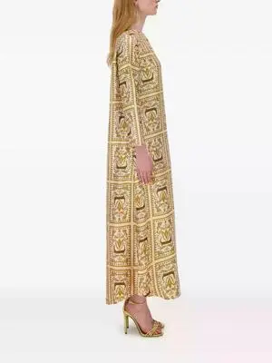 PAULA Printed Silk Dress - Neutrals