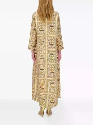 PAULA Printed Silk Dress - Neutrals