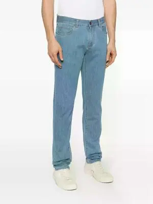 Canali Logo-patch Slim-fit Jeans