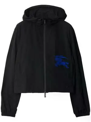 Burberry Cropped Nylon Hooded Jacket With Equestrian Knight Design
