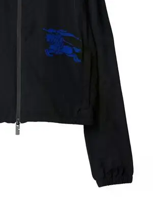 Burberry Cropped Nylon Hooded Jacket With Equestrian Knight Design