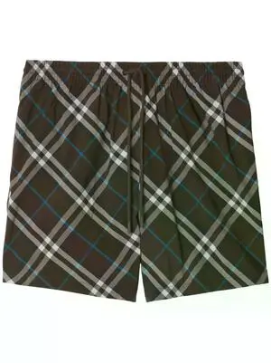 Burberry Checked Drawstring-waist Swim Shorts