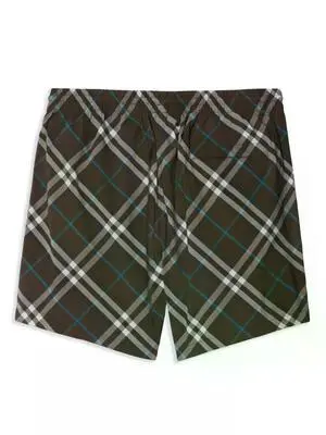 Burberry Checked Drawstring-waist Swim Shorts