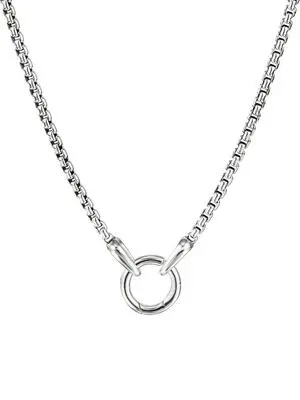 David Yurman Sterling Smooth Amulet Box Chain Necklace - Silver
