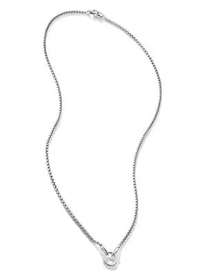 David Yurman Sterling Smooth Amulet Box Chain Necklace