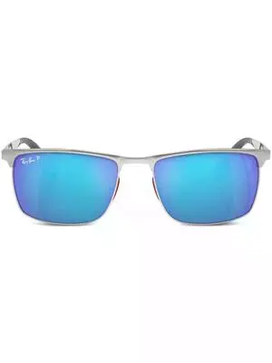 Ray-ban Chromance Logo-plaque Sunglasses - Silver