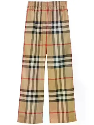 Burberry Check Cotton Twill Trousers