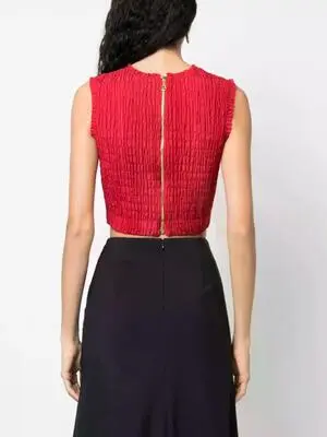 PATOU Smocked Crop Top