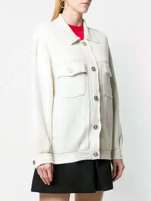 BARRIE Oversized Denim-effect Jacket - Neutrals