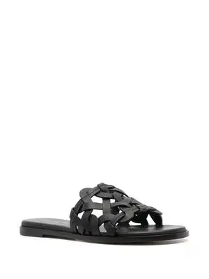 GIANVITO ROSSI Amalfi Leather Sandals - Black