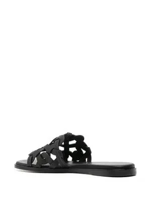GIANVITO ROSSI Amalfi Leather Sandals - Black