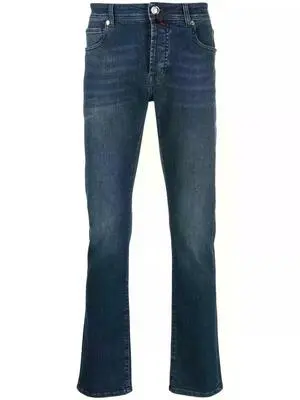 BILLIONAIRE Embroidered Logo Straight-leg Jeans - Blue