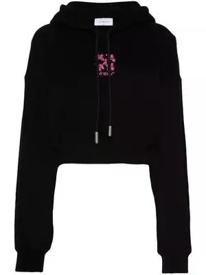 Off-White Arrows-embroidered Cropped Hoodie