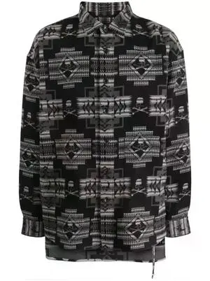 MASTERMIND WORLD Chimayo Jacquard Cotton Shirt - Black