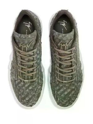 GIUSEPPE ZANOTTI Talon Lace-up Low-top Sneakers - Grey