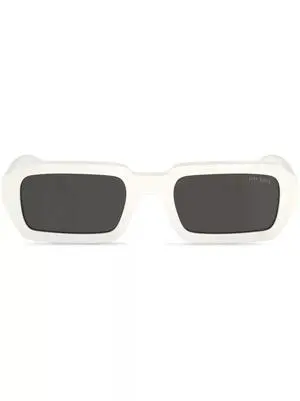 Prada Logo-lettering Rectangular Sunglasses - White