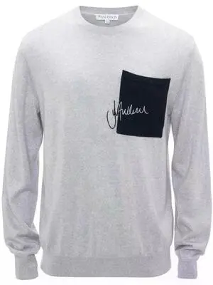 JW Anderson Signature Pocket Crew-neck Jumper - Grey