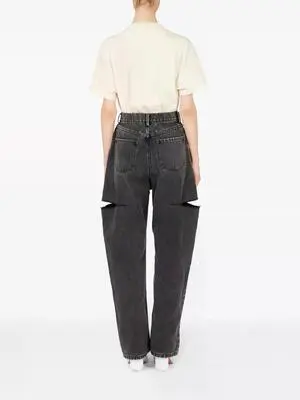 MAISON MARGIELA High-rise Tapered Jeans With Cut-out Detail - Black