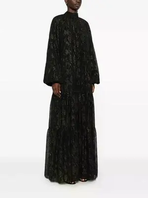 NISSA Glitter-detail Maxi Dress