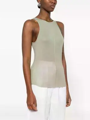 THOM KROM Fine-ribbed Crew Neck Tank Top - Green