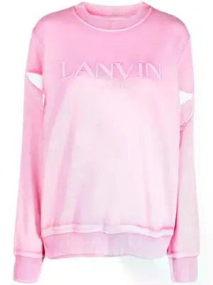 LANVIN Embroidered-logo Crew-neck Sweatshirt