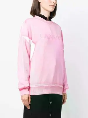 LANVIN Embroidered-logo Crew-neck Sweatshirt