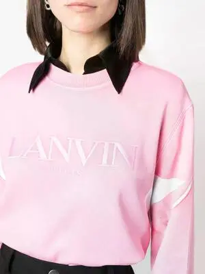 LANVIN Embroidered-logo Crew-neck Sweatshirt