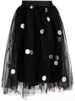 JNBY Polka-dot A-line Skirt - Black
