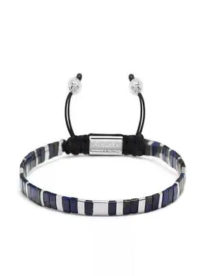 NIALAYA JEWELRY Logo-engraved Beaded Bracelet - Silver