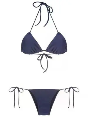 AMIR SLAMA Halterneck Triangle Bikini - Blue