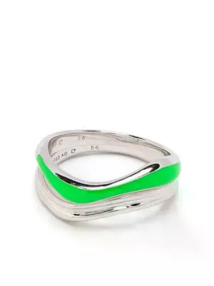 MARIA BLACK Soma Neon Ring Stack - Silver