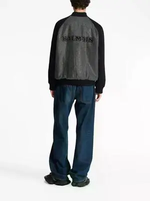 Balmain Rhinestone Embellished Bomber Jacket