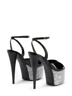 GIUSEPPE ZANOTTI Patent Embellished Platform Sandals