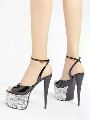 GIUSEPPE ZANOTTI Patent Embellished Platform Sandals