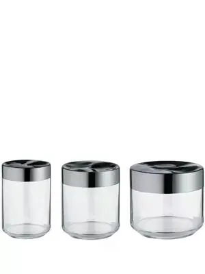 ALESSI Glass Jars - Silver