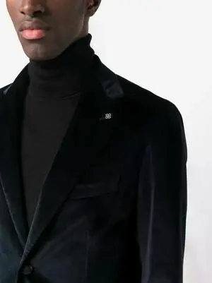 Tagliatore Logo-plaque Velvet Blazer