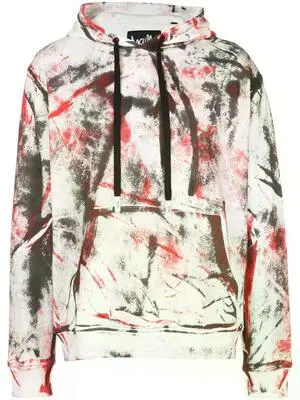 HACULLA. Hand-painted Cotton Hoodie - Red