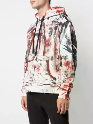 HACULLA. Hand-painted Cotton Hoodie - Red