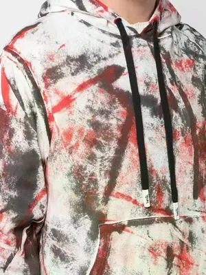 HACULLA. Hand-painted Cotton Hoodie - Red