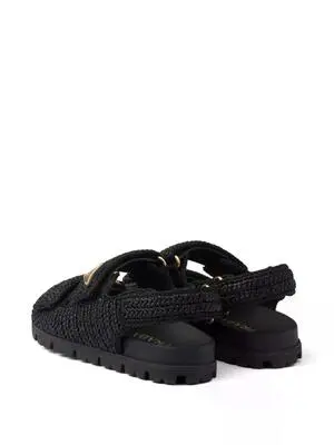Prada Logo-plaque Woven Sandals