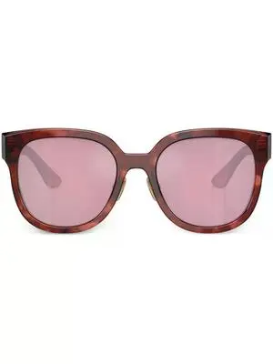 Miu Miu Logo-lettering D-frame Sunglasses - Red