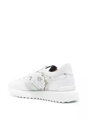 LE SILLA Chantilly-lace Leather Sneakers - White