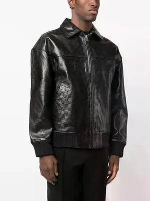 MISBHV Monogram-jacquard Leather Jacket