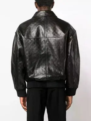 MISBHV Monogram-jacquard Leather Jacket