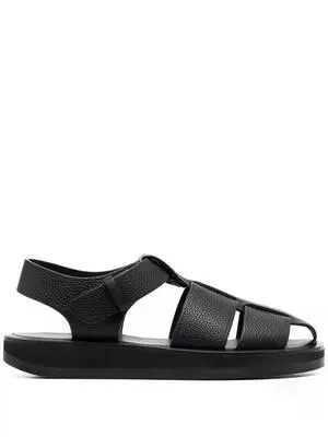 THE ROW Fisherman Leather Sandals - Black
