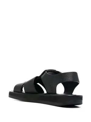 THE ROW Fisherman Leather Sandals - Black